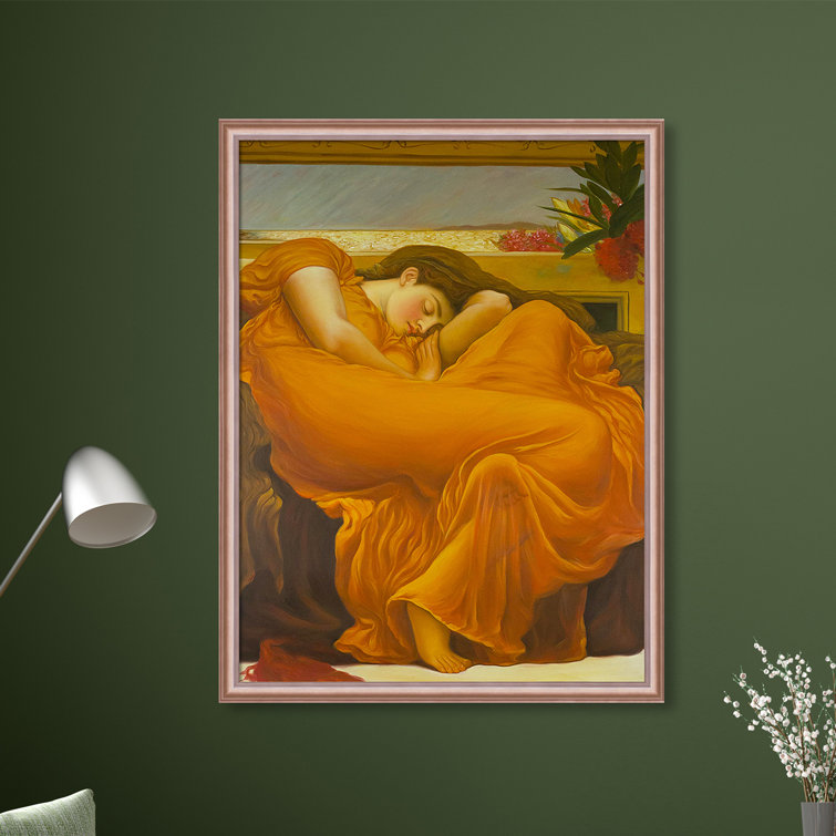 Overstock Art Flaming June Framed On Canvas by Lord Frederic Leighton ...