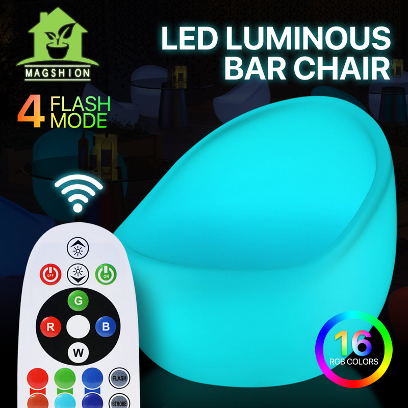 Orren Ellis Acord Egg Shape LED Light Up Chair Modern Lighting Seat RGB ...
