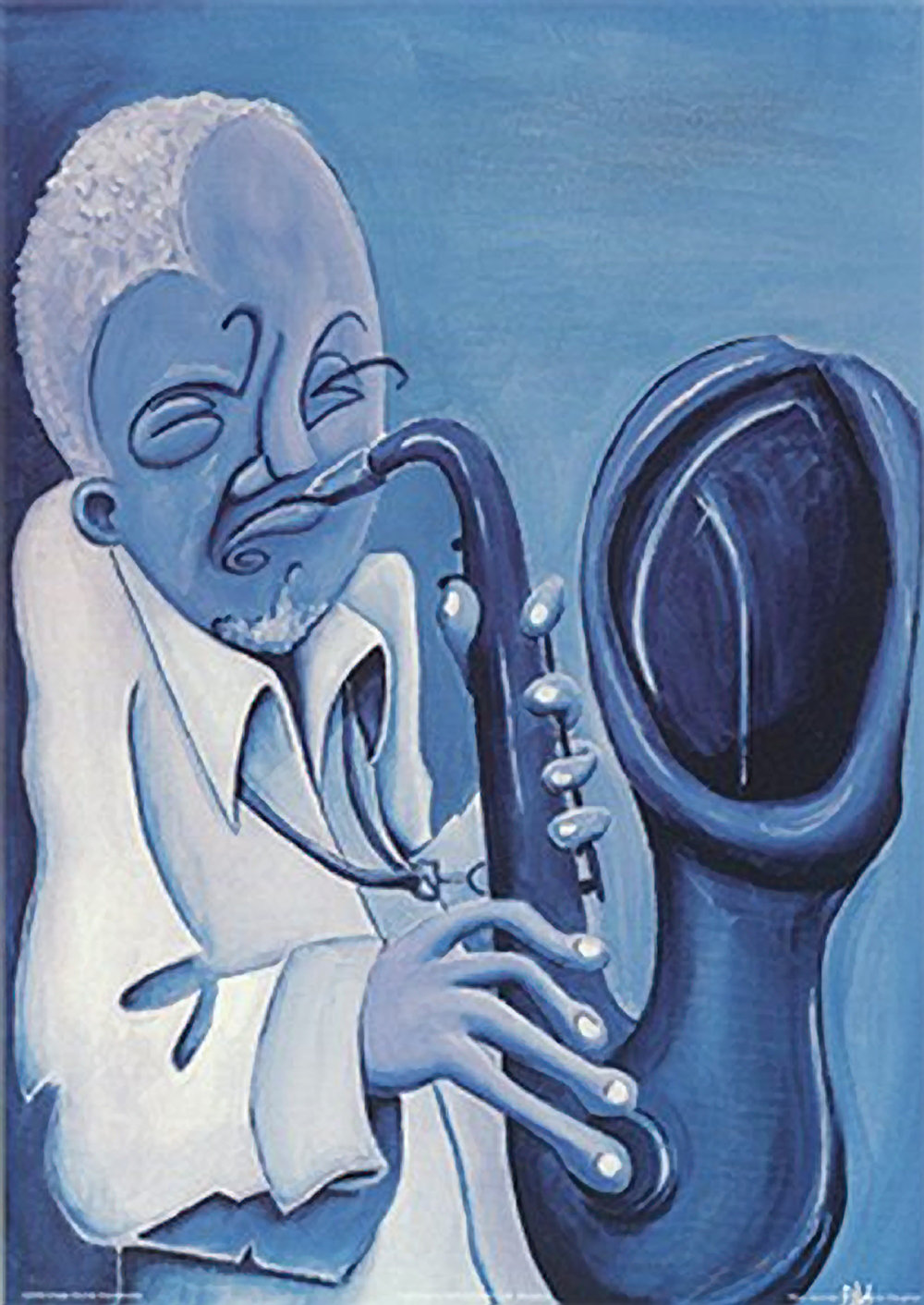 Winston Porter Blue Jazzman II by Patrick Daughton - Unframed Graphic ...