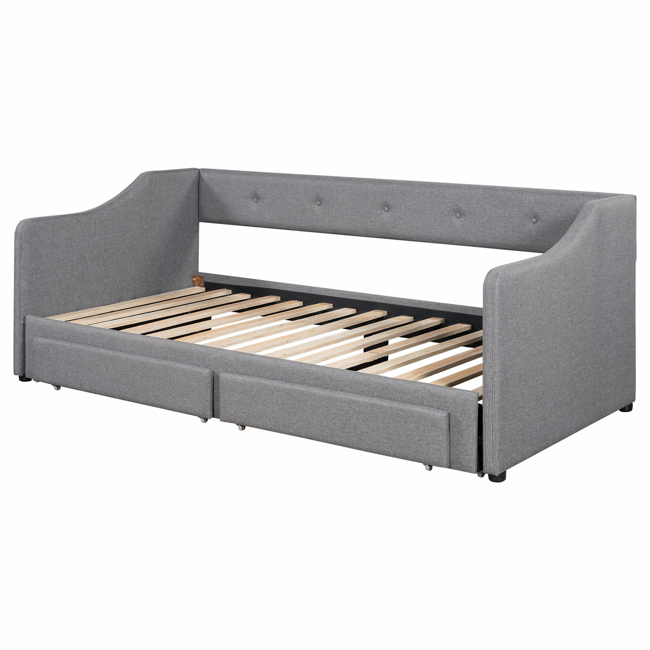 17 Stories Versatile Upholstered Daybed with Dual Drawers for Enhanced ...