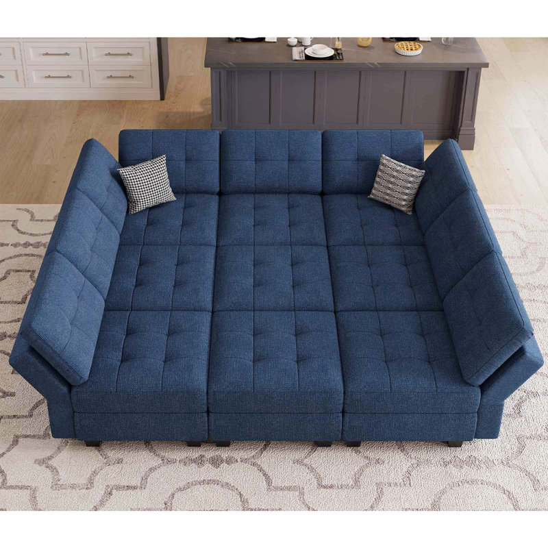Latitude Run® Devoiry 90.2'' Variable Sectional Upholstered Storage ...