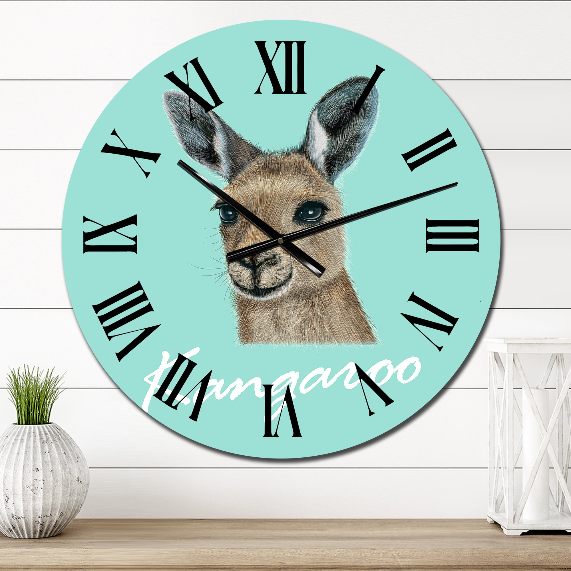 East Urban Home Portrait Of Kangaroo - Traditional Wall Clock - Wayfair ...