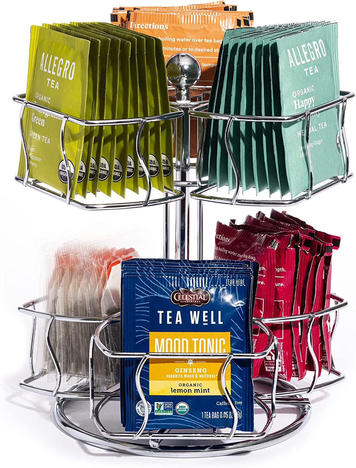Sorbus Tea Bag Spinning Carousel - Tea Caddy Organizer For Countertop ...