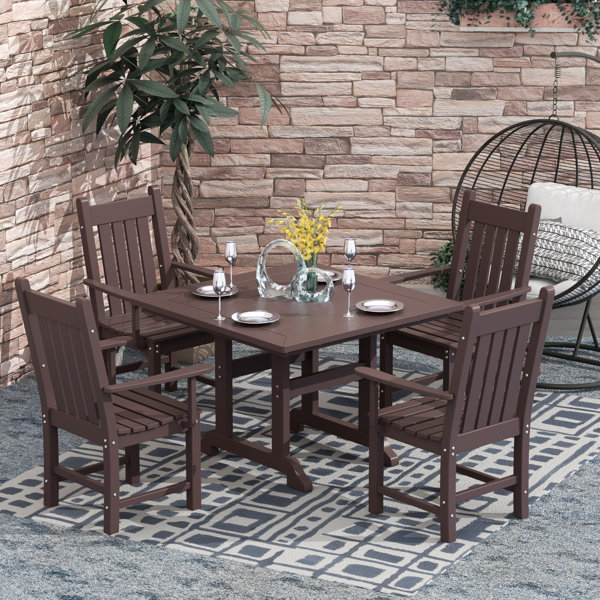 Lark Manor Alirah Square 4 - Person 43" Long Dining Set & Reviews | Wayfair