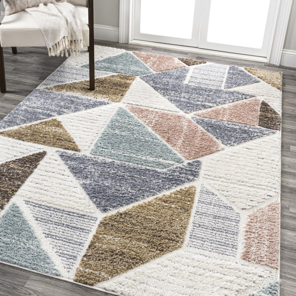 Corrigan Studio® Aileen Geometric Scandi Colorblock Carved Area Rug ...