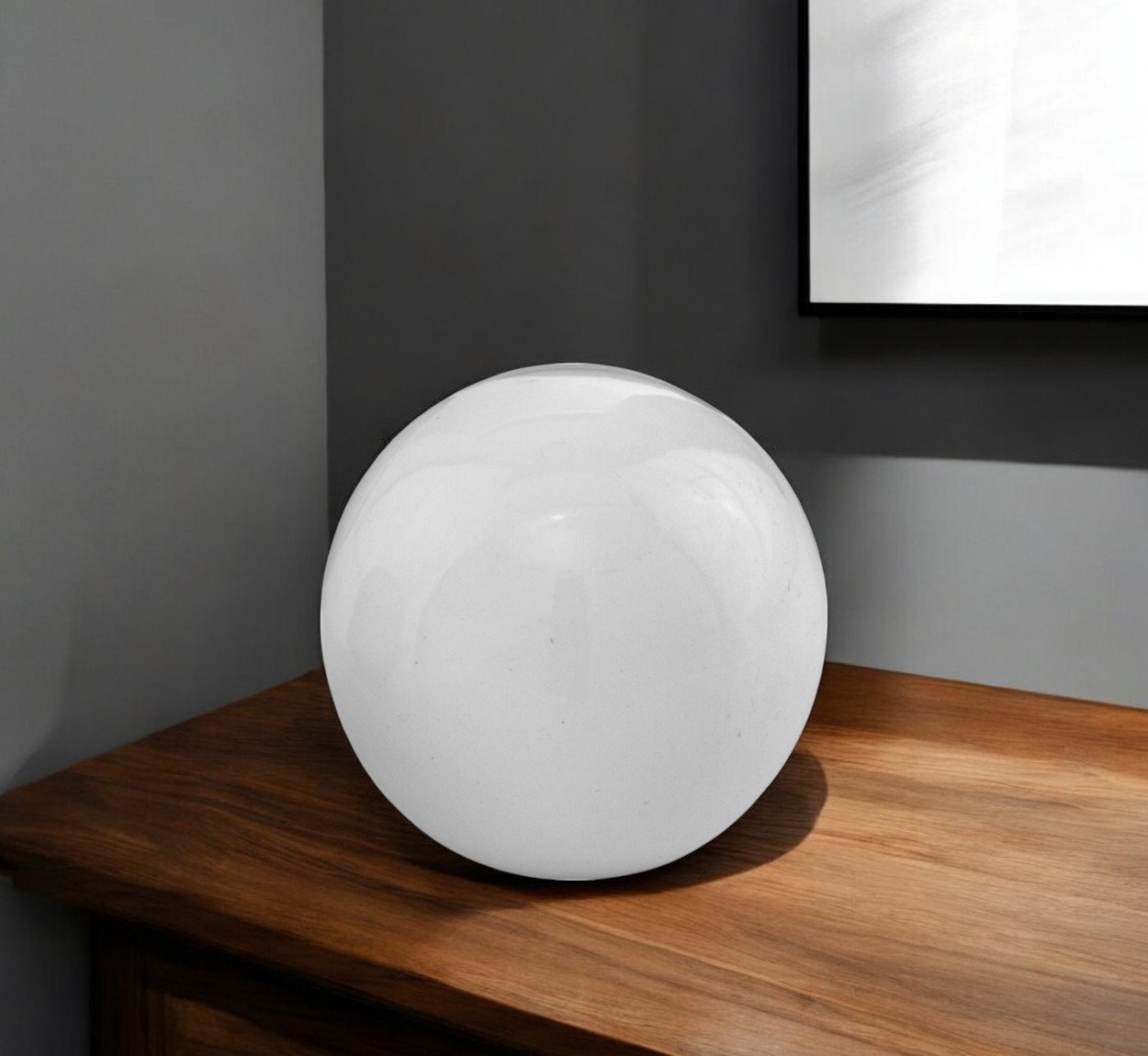 Ebern Designs Genivra 3" White Aluminum Decorative Orb Tabletop ...