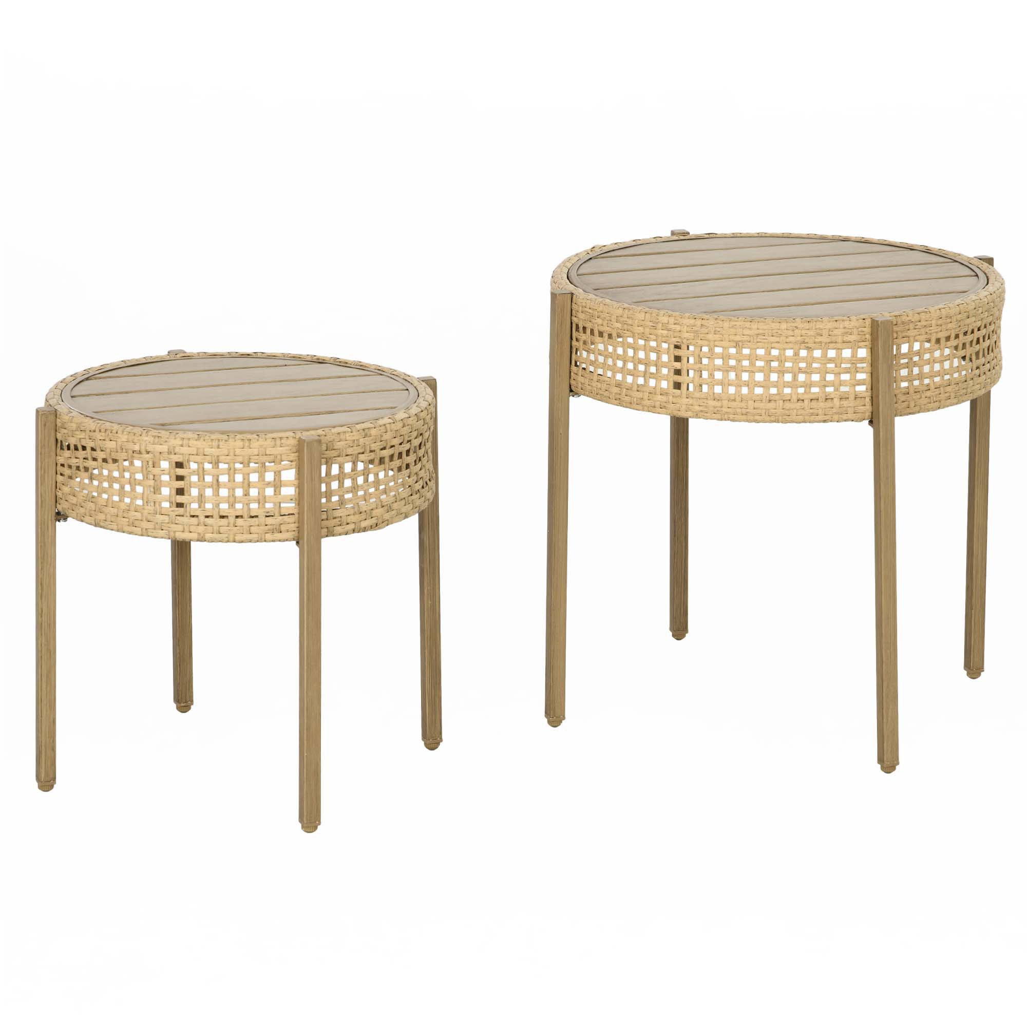 Dakota Fields Outsunny 2 Piece Wicker Patio Table Set, PE Rattan End ...