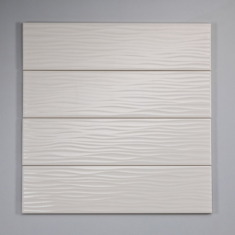 Medici & Co. San Marco 4' x 16" Ceramic Subway Tile, Breeze Pattern ...