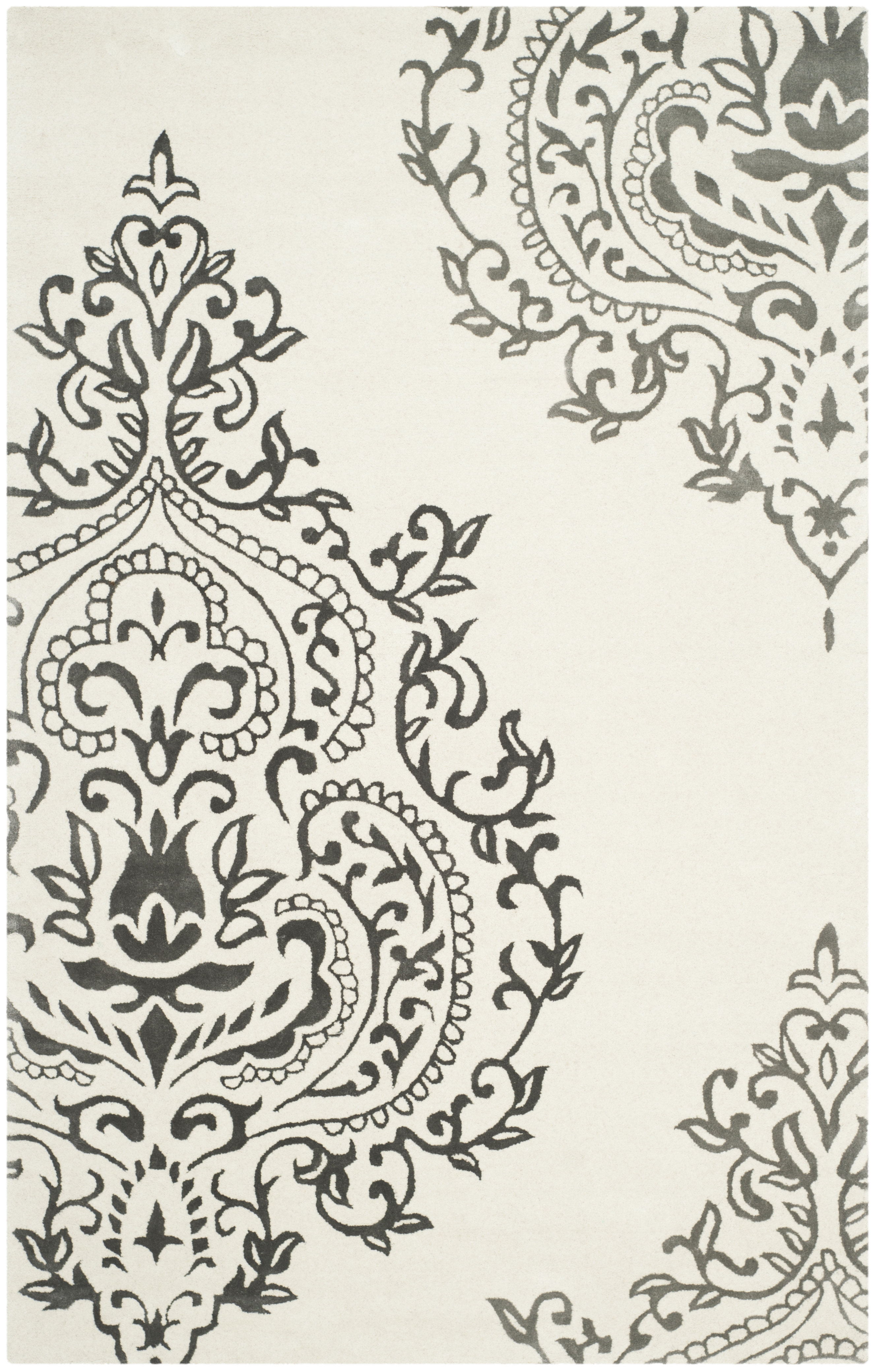 House of Hampton® Janson Hand Tufted Wool Damask Rug | Wayfair