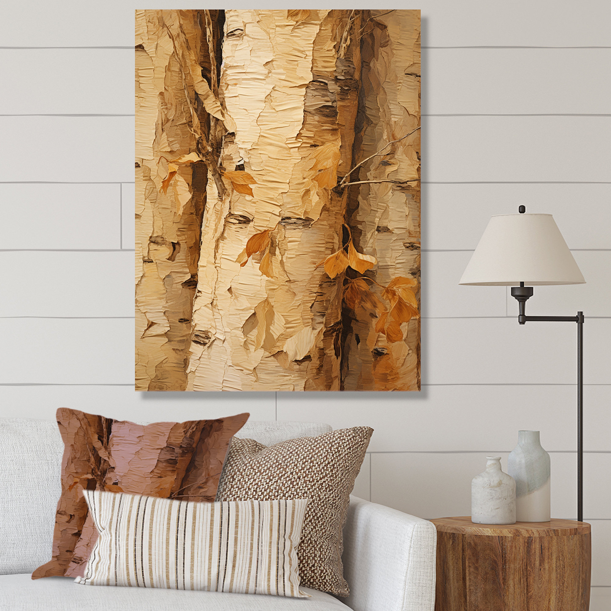 Millwood Pines Brown Tree Bark Essence 3 - Tree Wall Art | Wayfair