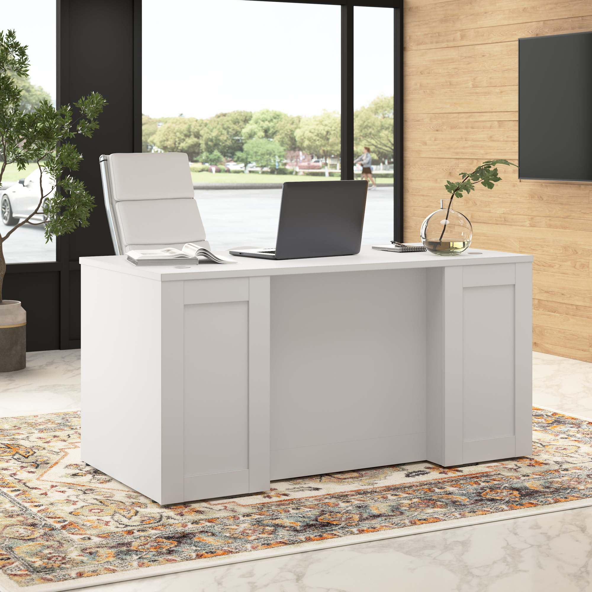 Bush Business Furniture Office 500 Collection 60W x 30D Breakfront Desk ...