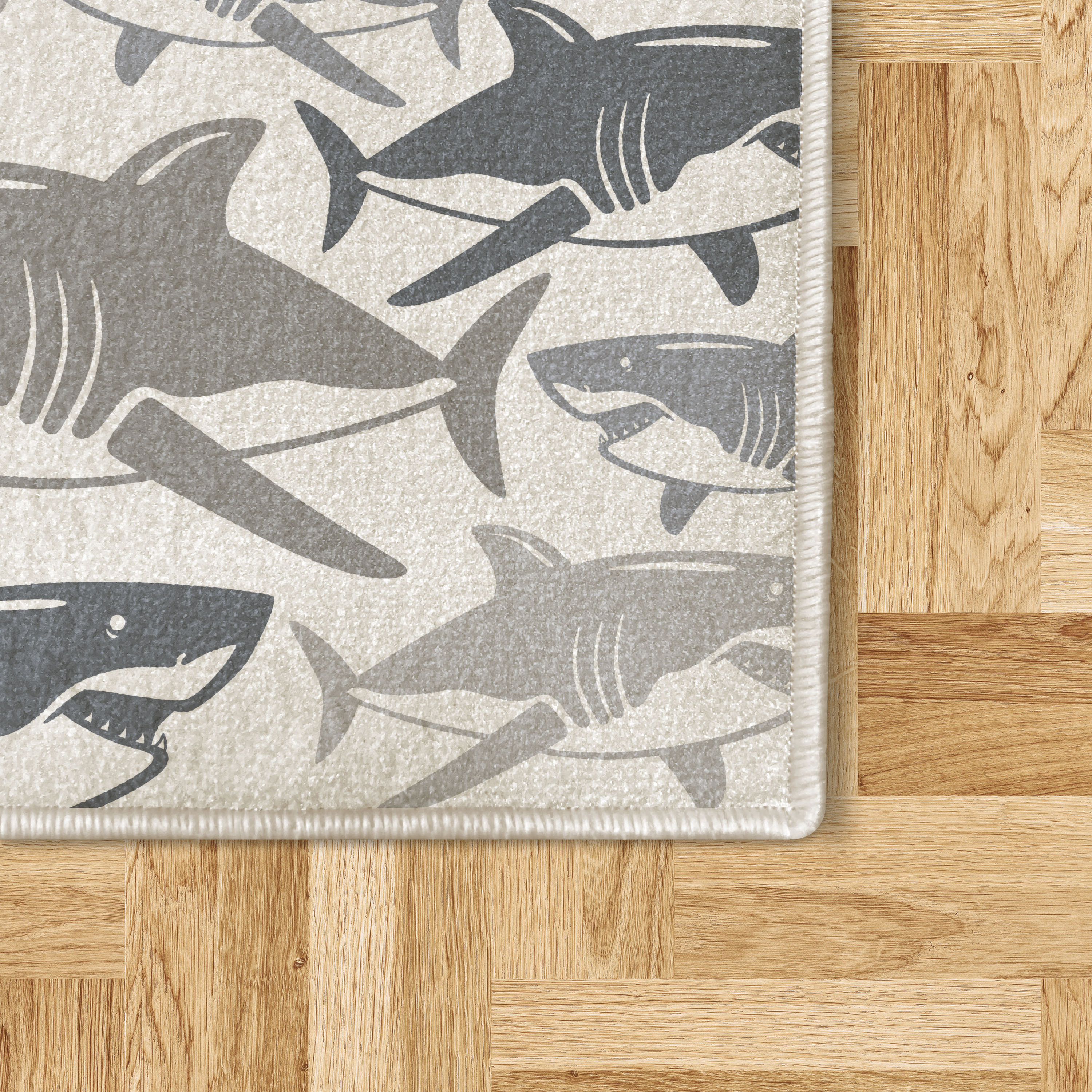 East Urban Home Shark High Density Long Fiber Poly Threads Decorative ...