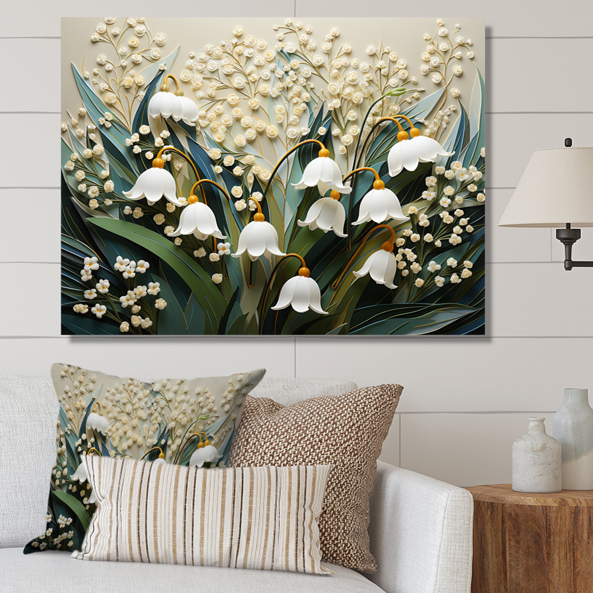 Winston Porter White Snowdrop Symphony II - Floral Wall Art Prints ...