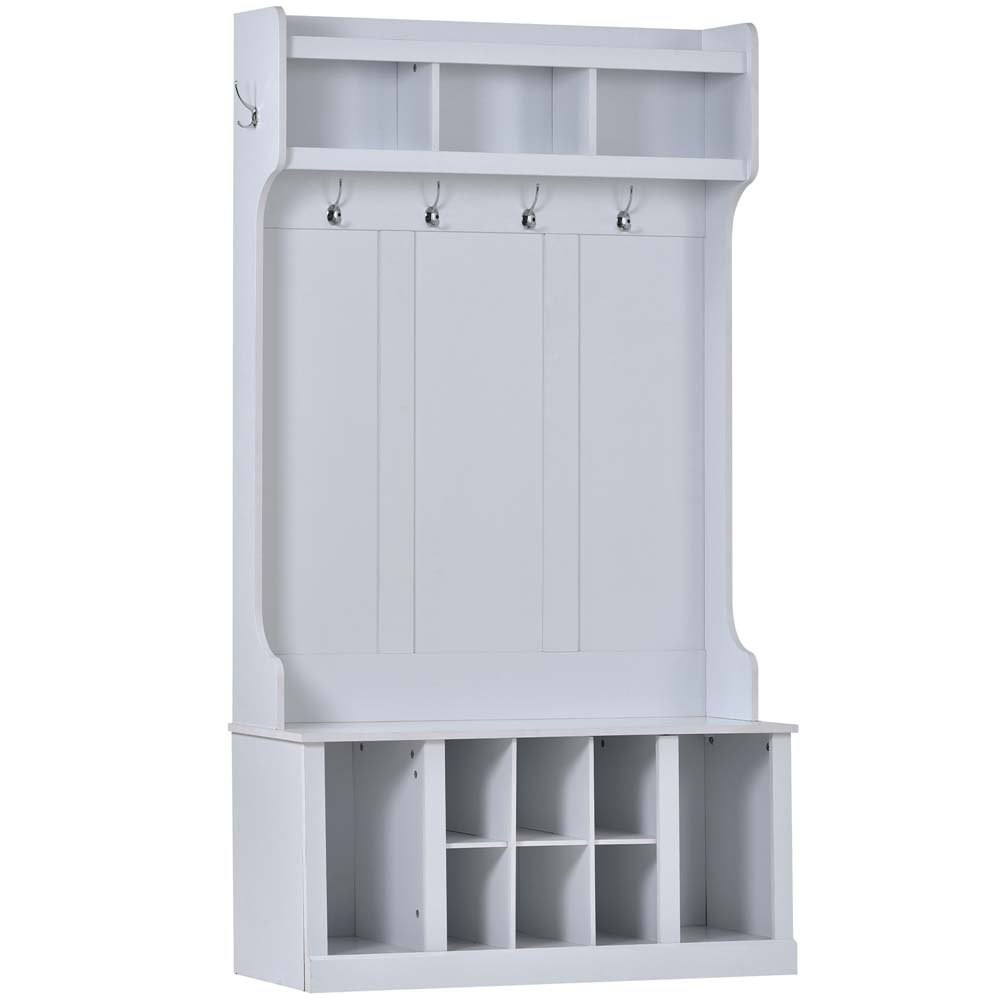 Latitude Run® Hall Tree With 6 Hooks Coat Hanger Entryway Bench