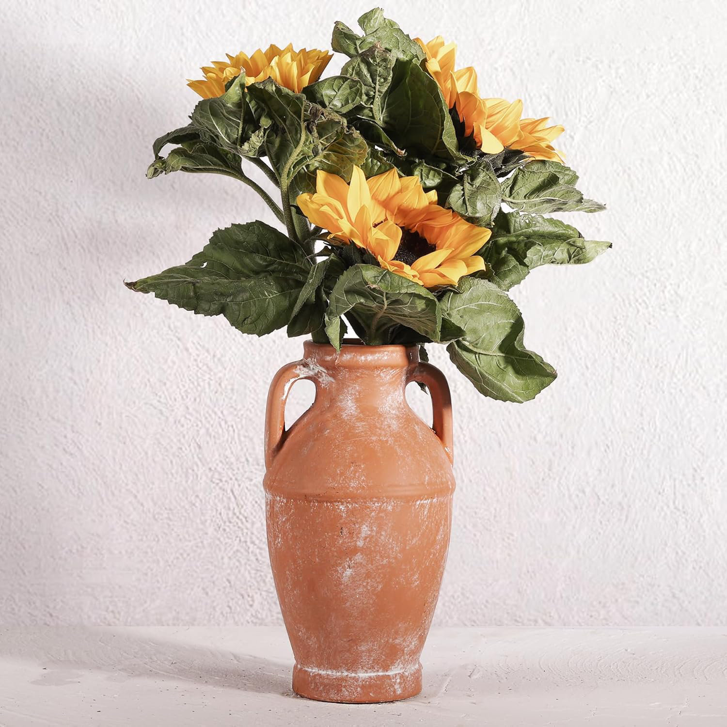 Bungalow Rose Rustic Flower Vase - Farmhouse Ceramic Flower Vases ...