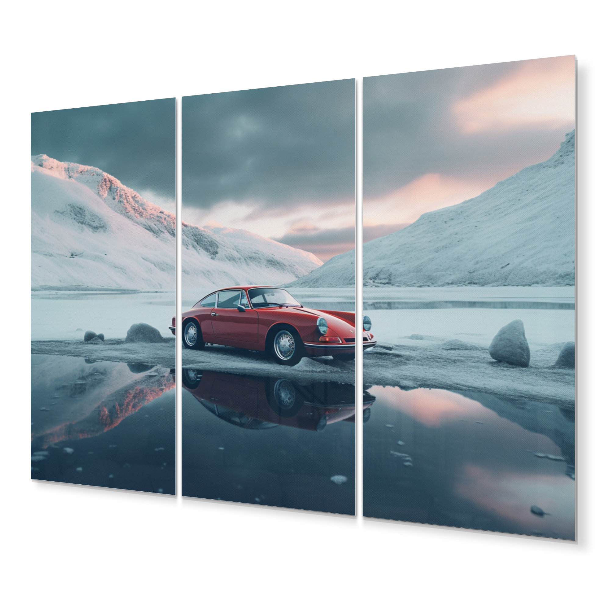 Design Art Classic German Car Scenery III - Retro Car Metal Wall Decor ...