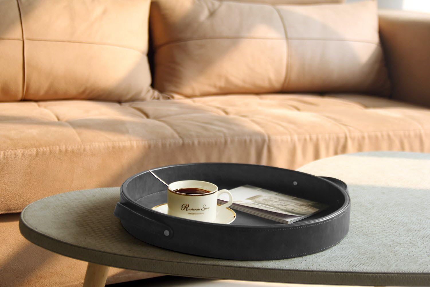 Ebern Designs Leather Tray, Serving Tray, Decorative Serving Tray ...