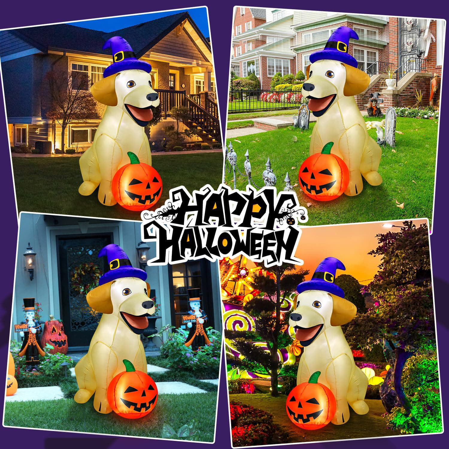 The Holiday Aisle® 5Ft Halloween Inflatable Outdoor Vivid Lab Dog Decor ...