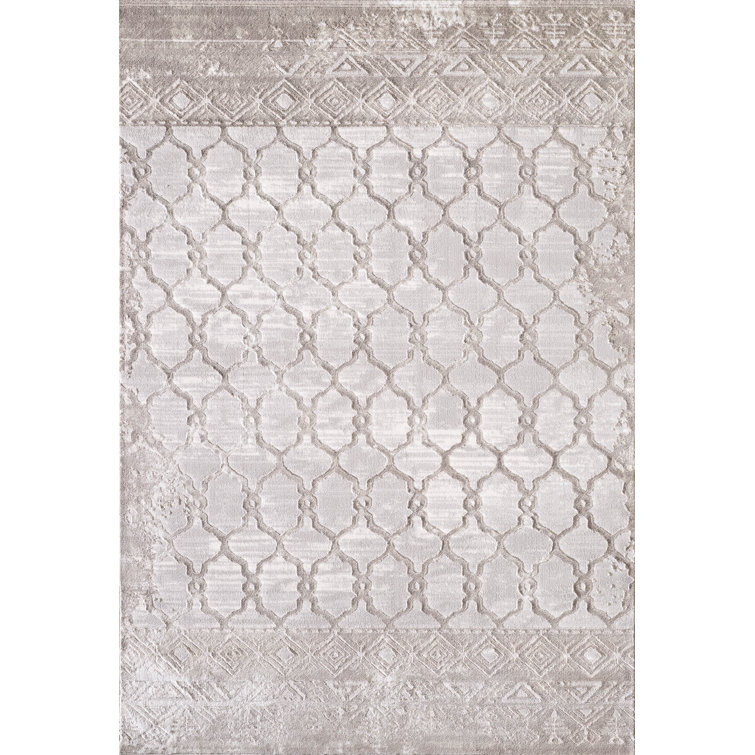 World Menagerie Howells Serenity Trellis Flatweave Gold Rug | Wayfair.co.uk