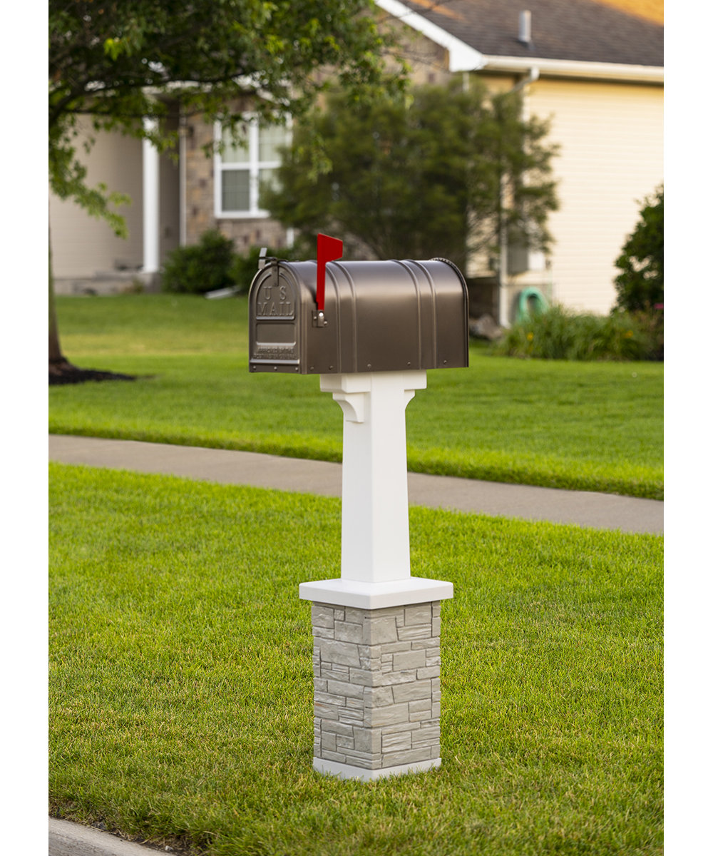 PAK Premium Mailbox Post Pedestal Classic White & Reviews | Wayfair