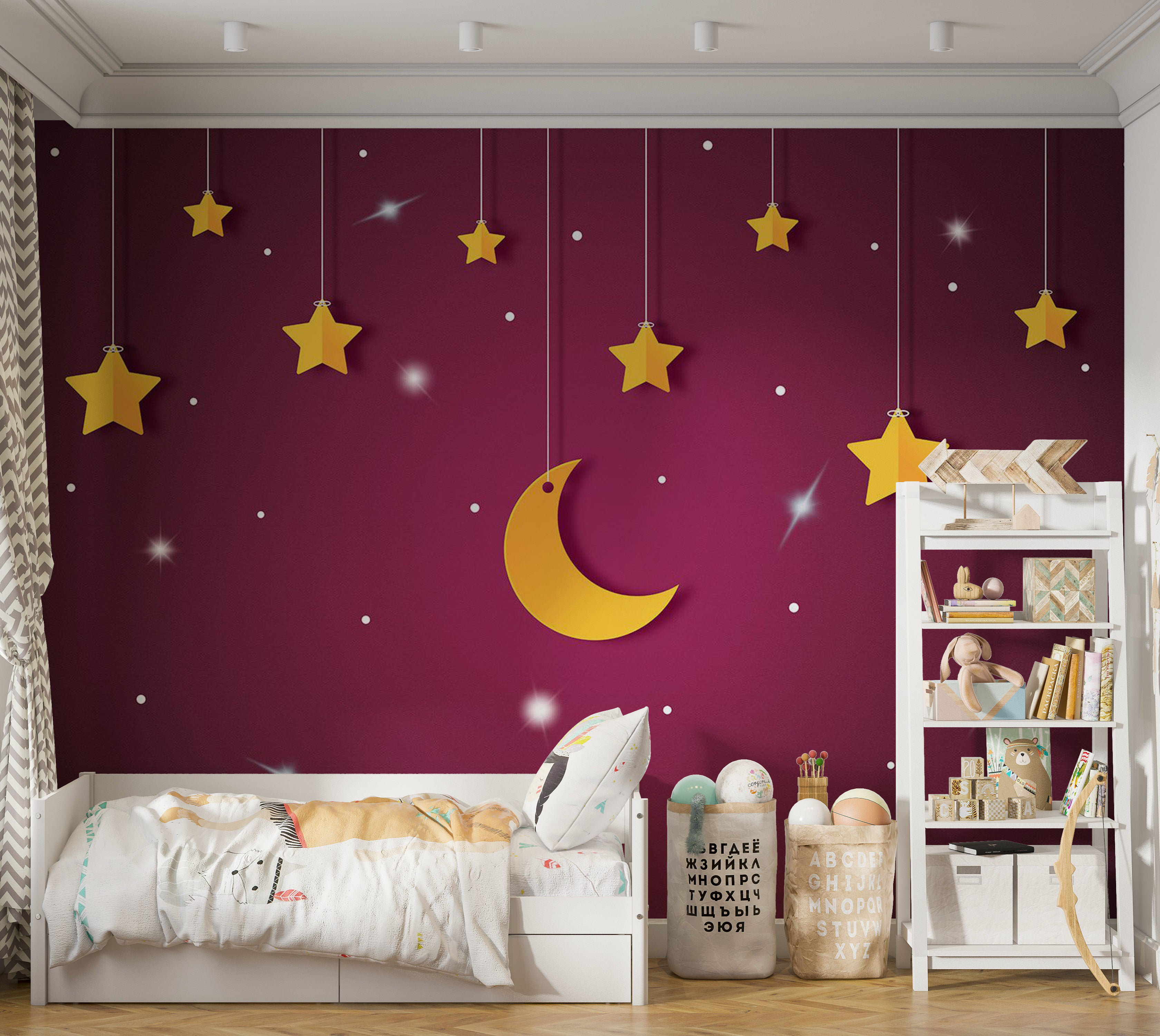Isabelle & Max™ Kids Wallpaper Wall Mural - Violet Night Sky - Wayfair ...