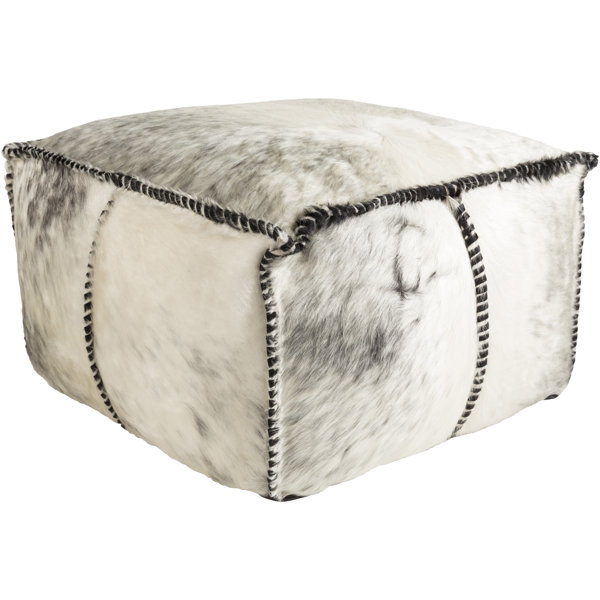 Steelside™ Rocco Hair on Hide Pouf & Reviews | Wayfair