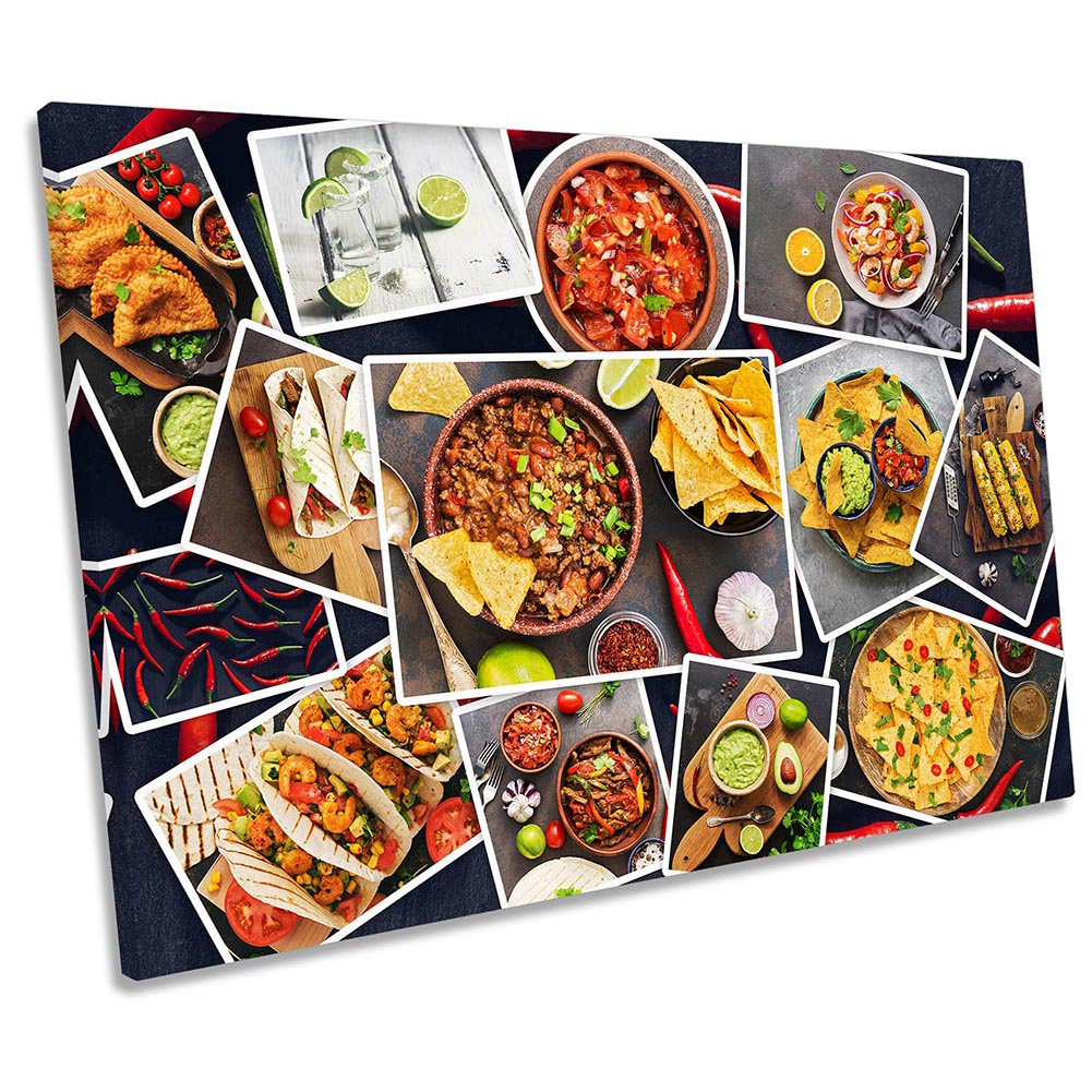 Ebern Designs Mexican Food Collage Kitchen - Wrapped Canvas Photograph ...