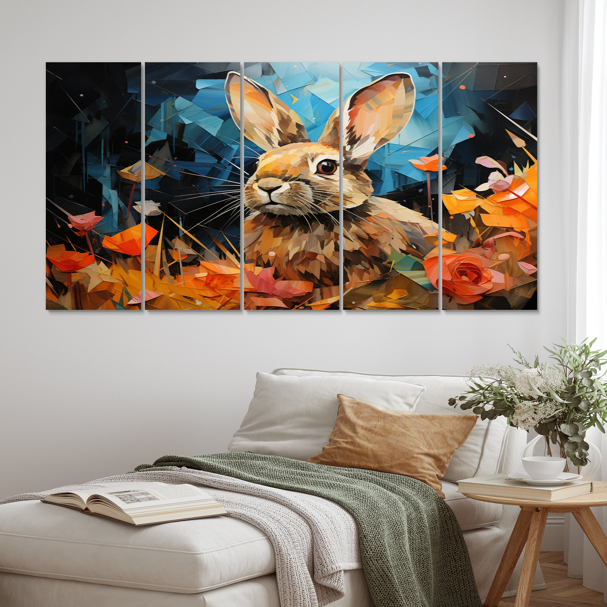 Red Barrel Studio® Rabbit Energetic Hopper Collage I - Animals Canvas ...