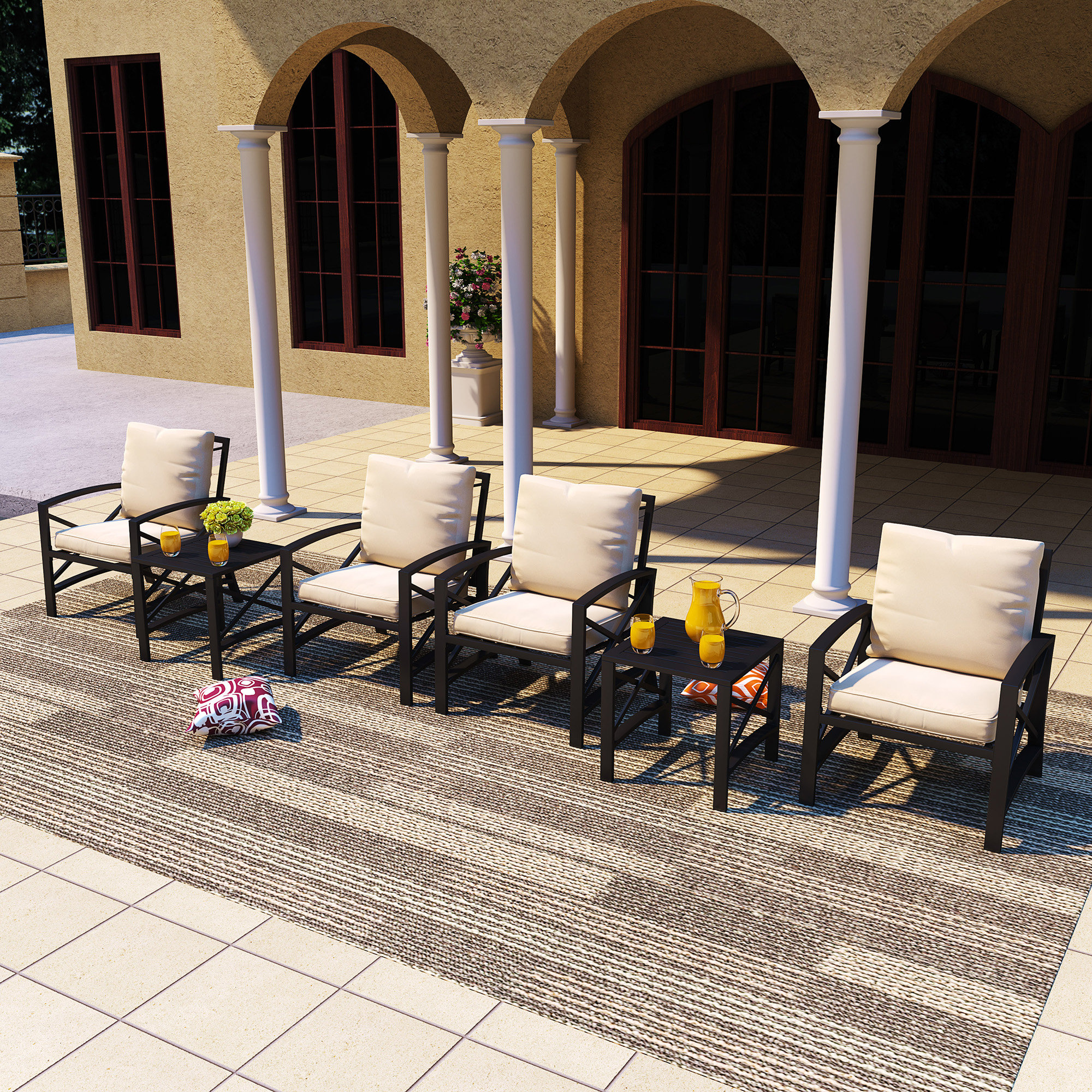 Longshore Tides Remus 6 Piece Multiple Chairs Seating Group with ...