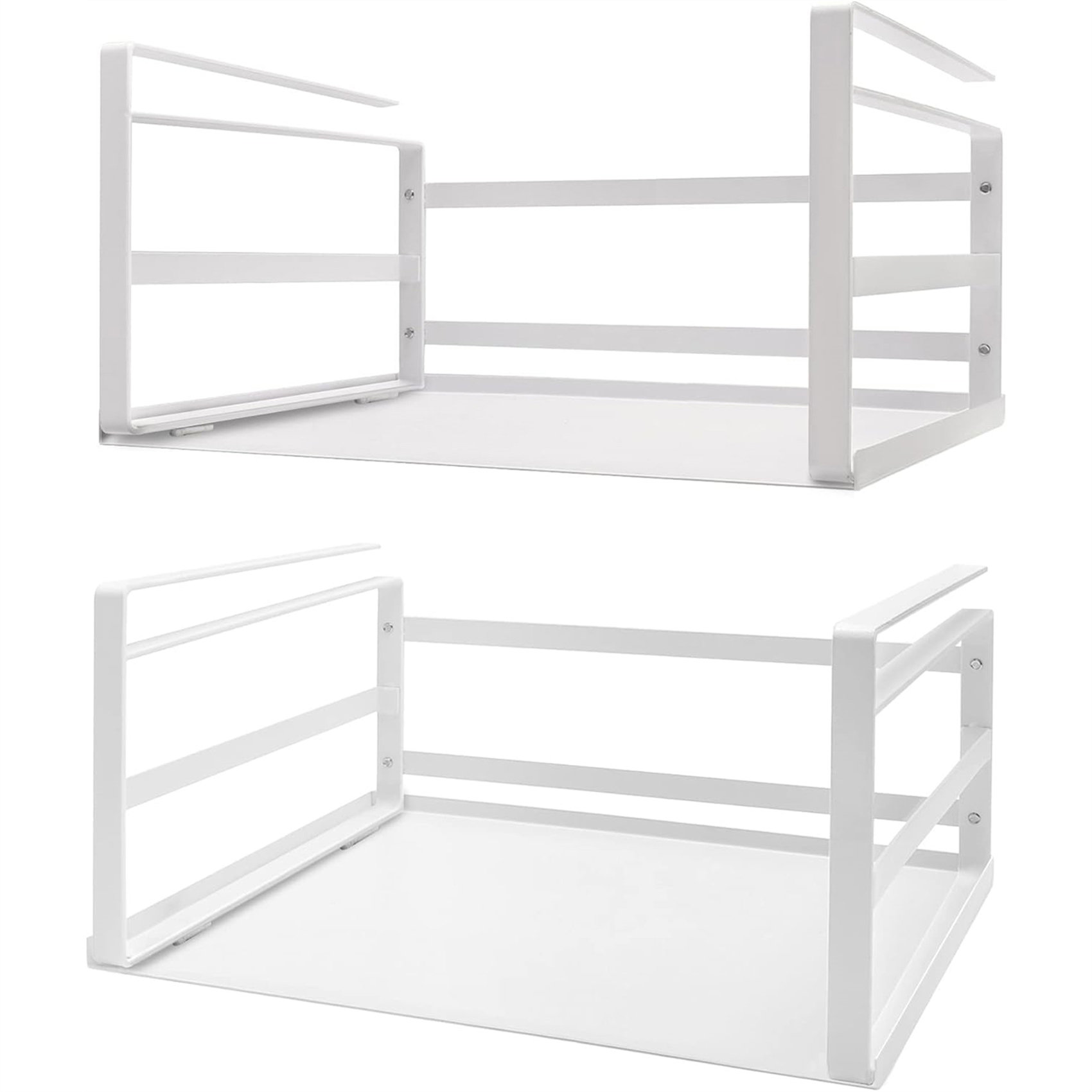 Ebern Designs 2-Pack Large White Under Shelf Basket Organizer ...