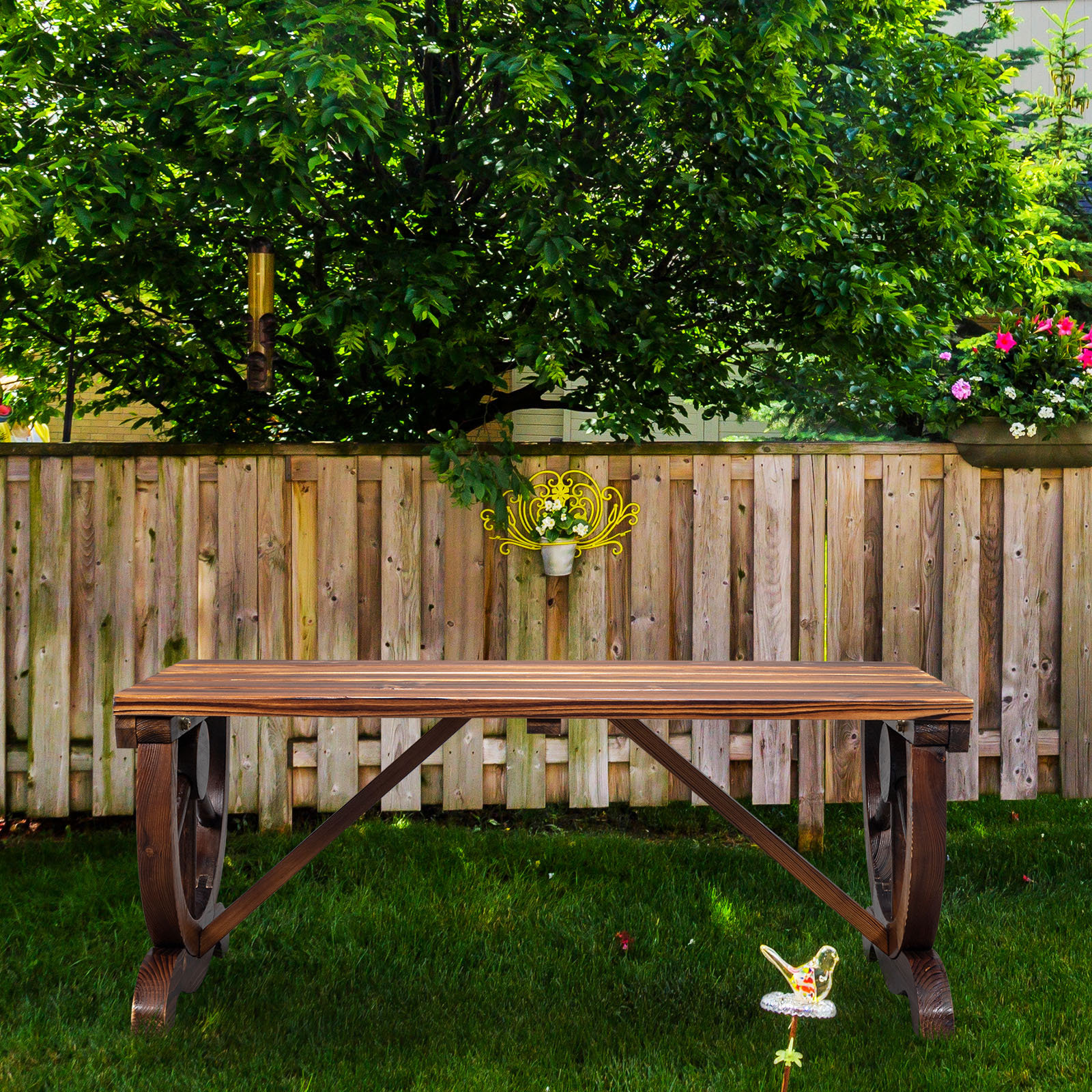 Millwood Pines Avaani Solid Wood Garden Bench | Wayfair