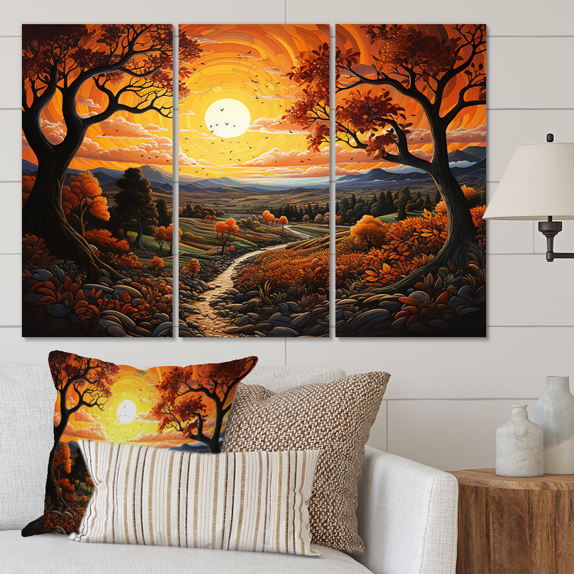 Red Barrel Studio® Countryside Autumn Orchards Patchwork - Landscapes ...