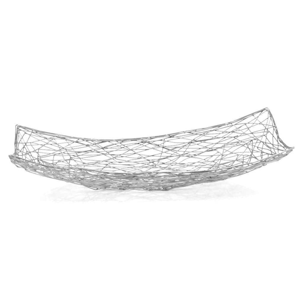Ivy Bronx Silver Abstract Entwined Wire Centerpiece Bowl | Wayfair