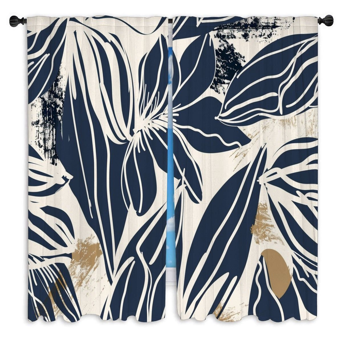Orren Ellis Leafy Pattern Sheer Window Curtains - 2 Panels_14002 | Wayfair