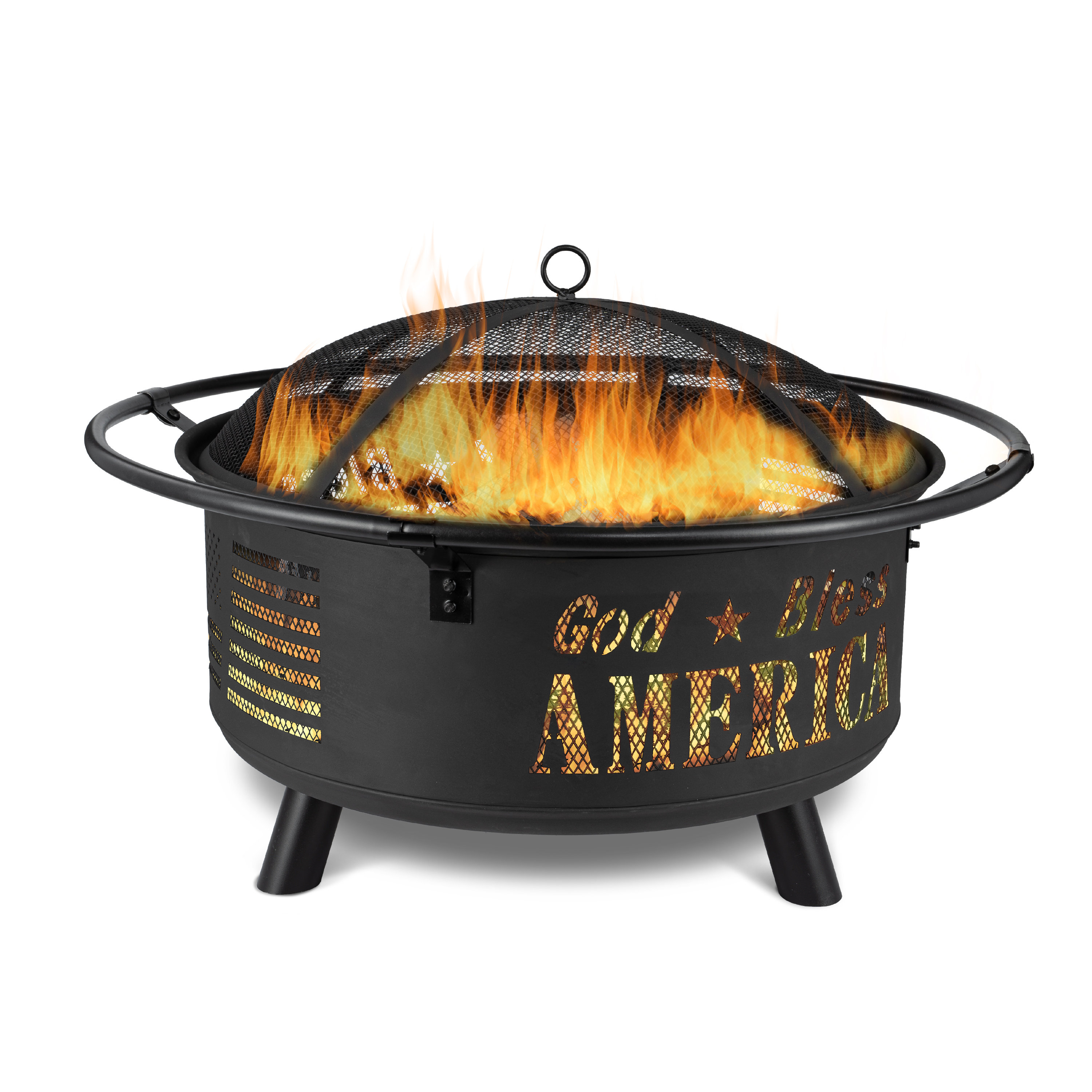 Arlmont & Co. God Bless America Fire Pit | Wayfair