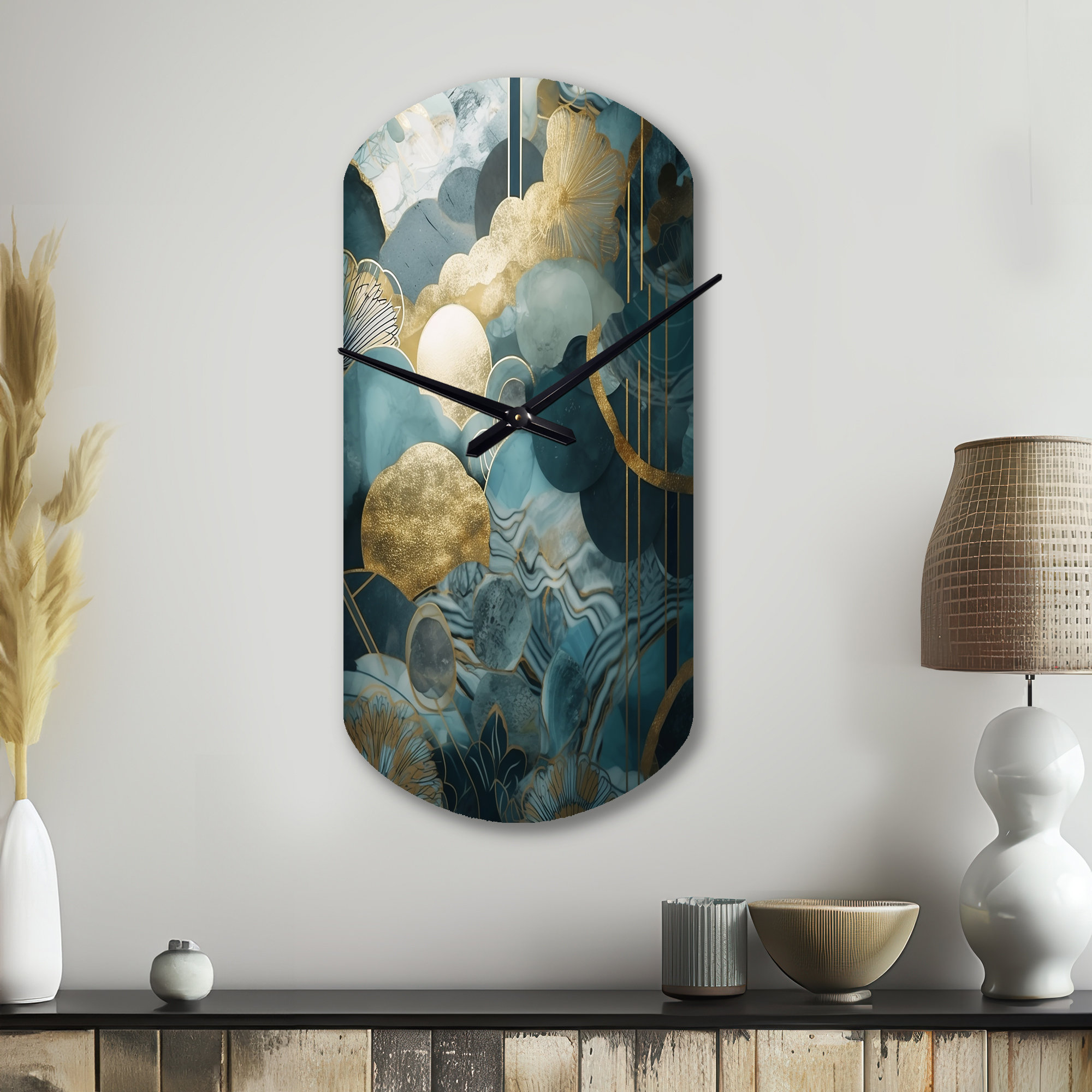 East Urban Home Mintz - Cylinder Shape Decorative Blue Abstract Wall ...