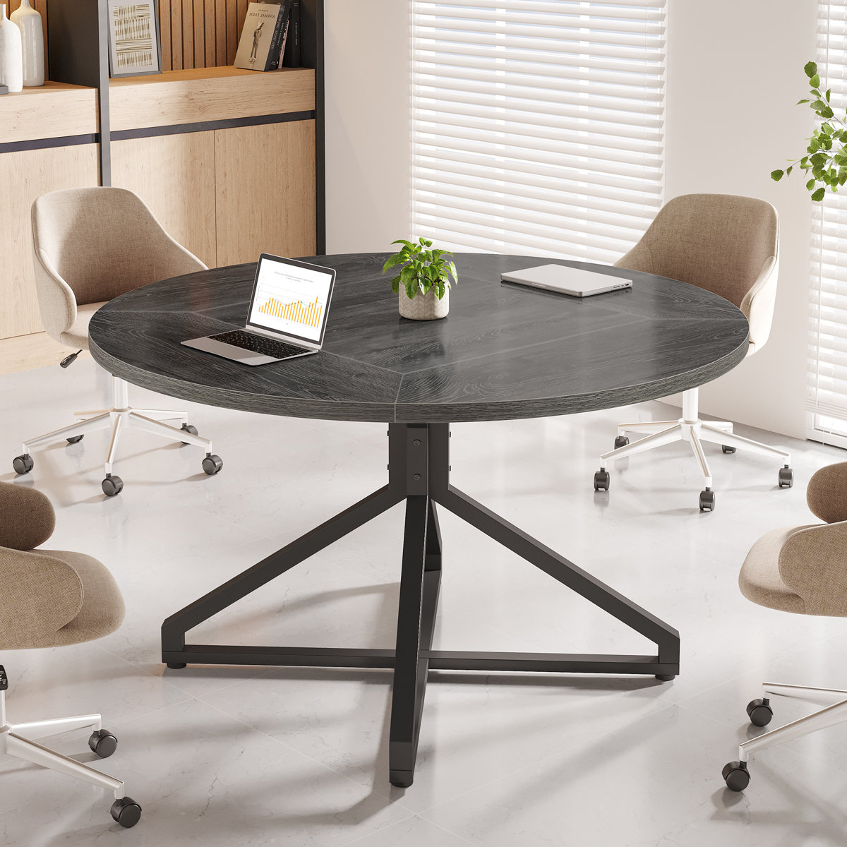 Ebern Designs Small Round Conference Table | Wayfair