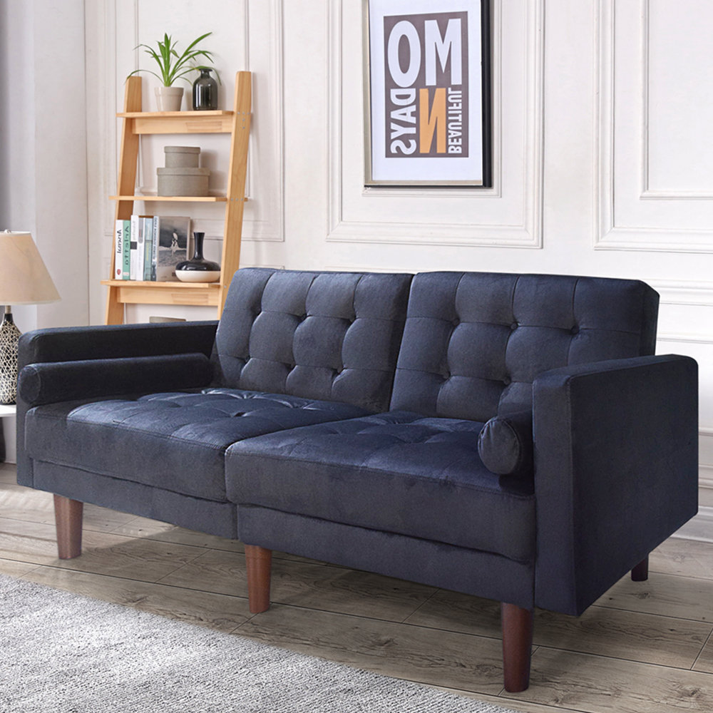George Oliver Rehberg 71.6" Velvet Square Arm Sofa & Reviews | Wayfair