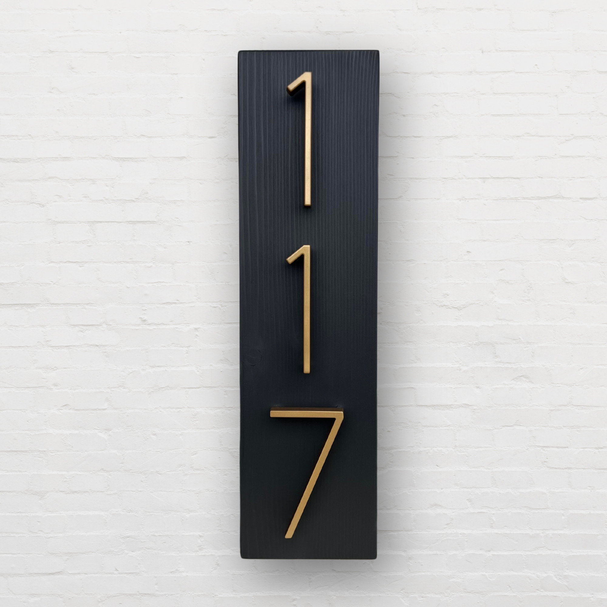 Third Garage Woodwork Modern Wood Address Plaque with Floating Numbers ...