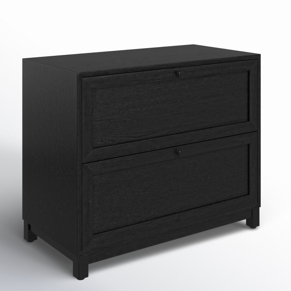 Birch Lane™ Sonata 2 - Drawer Nightstand in Drifted Matte Black | Wayfair