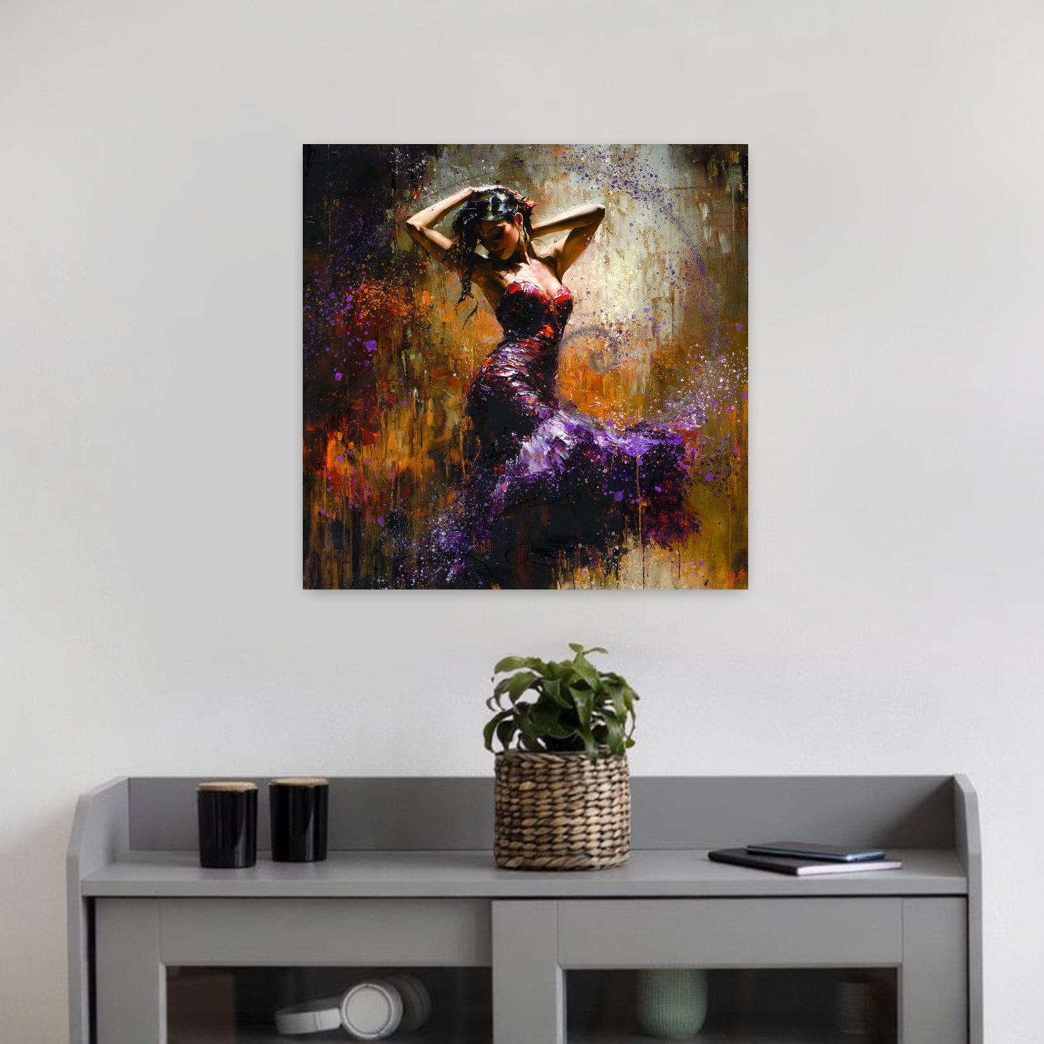 Latitude Run® Fibonacci Purple Flamenco III Contemporary Art | Wayfair