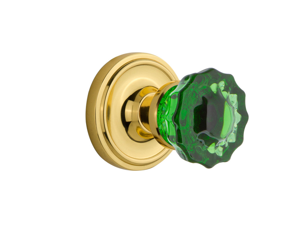Nostalgic Warehouse Classic Rosette with Crystal Emerald Door Knob ...
