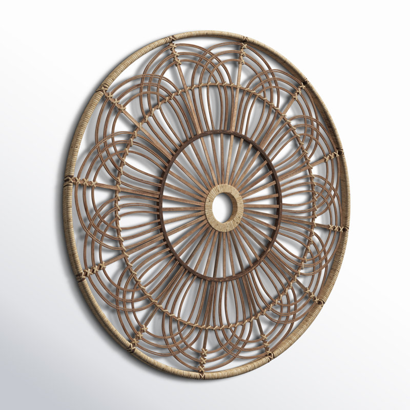 Mistana™ 36-inch Round Wicker Brown Hanging Wall Decor - A Contemporary ...