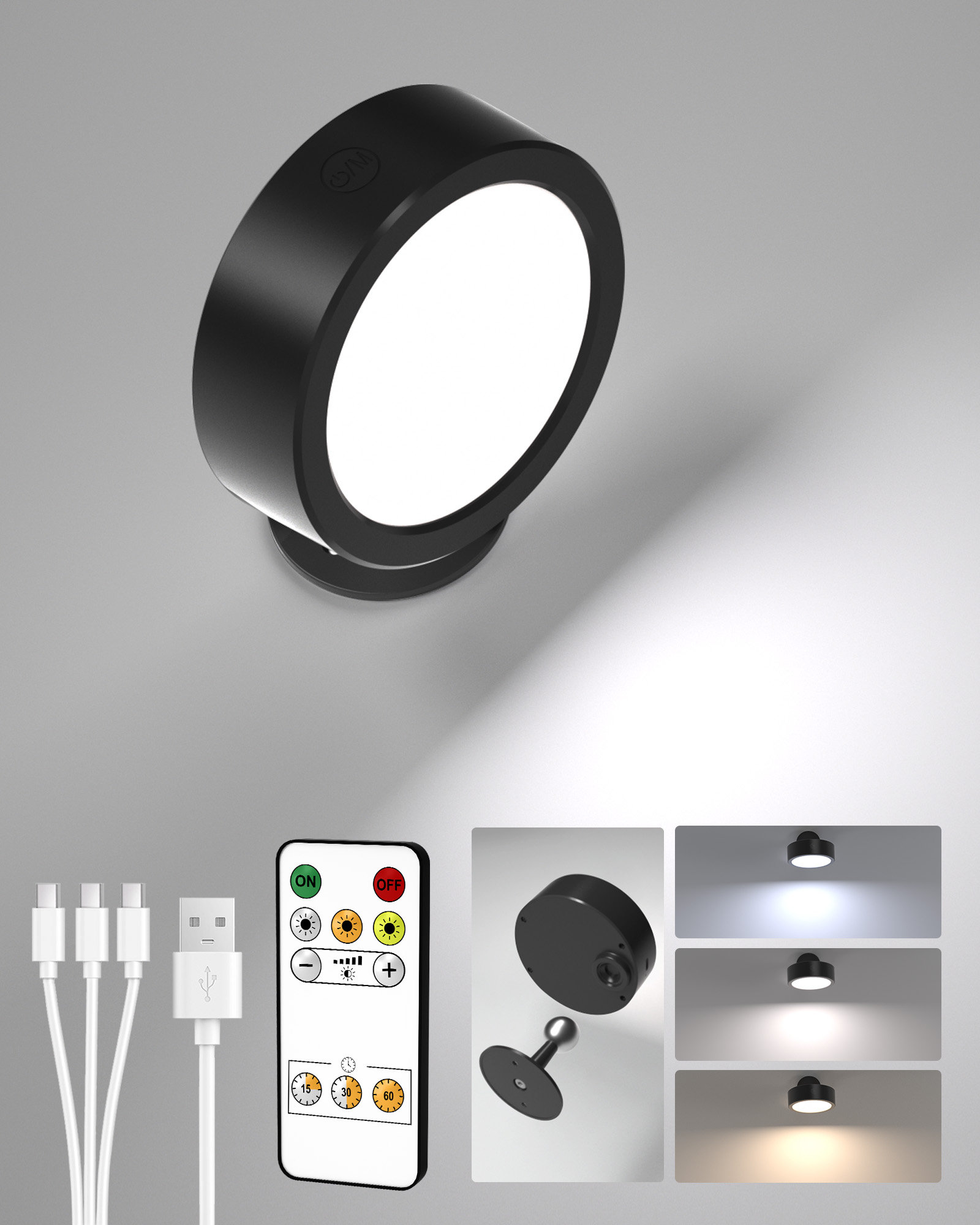 EZVALO 1 Pack Led Wall Mounted Light Wireless With Remote | Wayfair