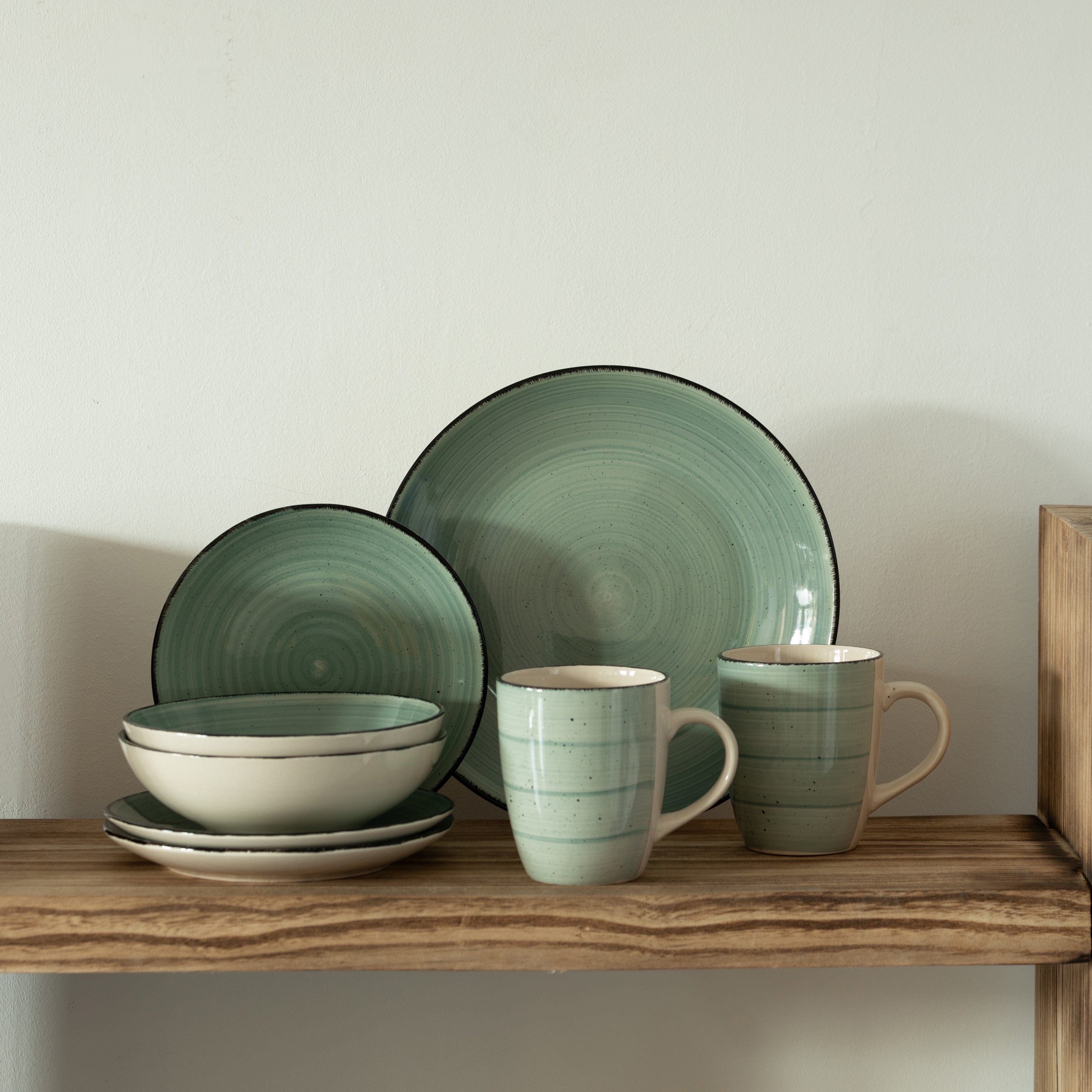 Latitude Run® 16 Pc Spin Wash Dinnerware Dish Set For 4 Person | Mugs ...