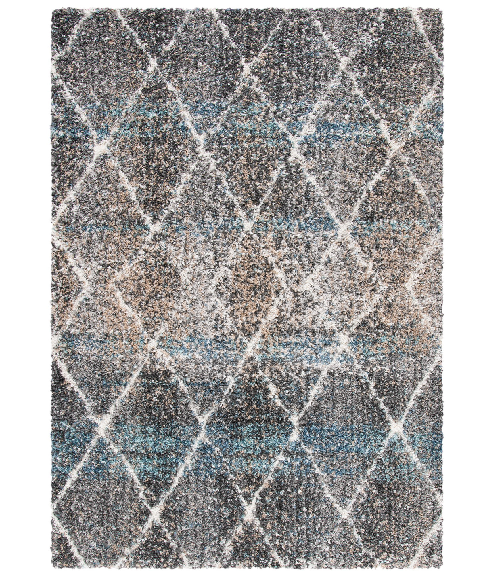 Ebern Designs Maestro Shag Performance Geometric Rug | Wayfair