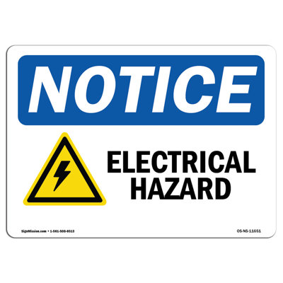 SignMission OSHA Notice - Electrical Hazard Sign with Symbol Sign | Wayfair