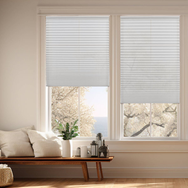 REGAL ESTATE , Cordless 1" Light Filtering Pleated Shades, Fabric ...