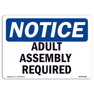 SignMission Adult Assembly Required Sign | Wayfair