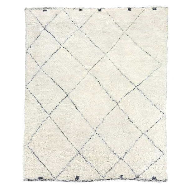Exquisite Rugs Moroccan Hand Knotted Wool Geometric Rug | Wayfair